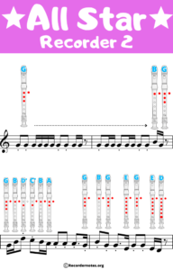 How to play All Star on Recorder Recorder Notes