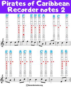 Pirates of the Caribbean Recorder Notes - Recorder Notes